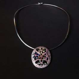 Ru Silver – Sapphire & Ruby Pendant