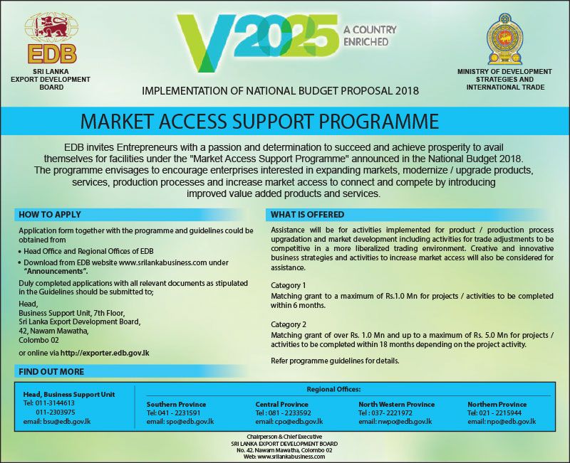 Market Access Support Program - Sri Lanka Export Development Board